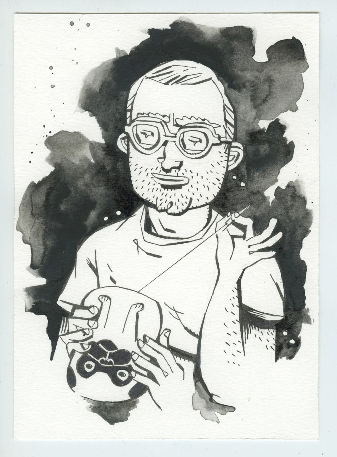 Spooky Self Portrait – Ink Drawing - Etsy