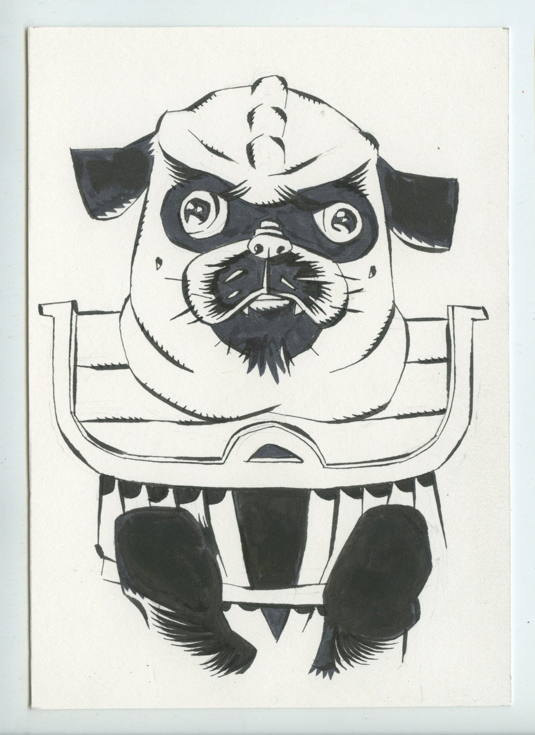 Klingon Pug Original Ink Drawing - Etsy