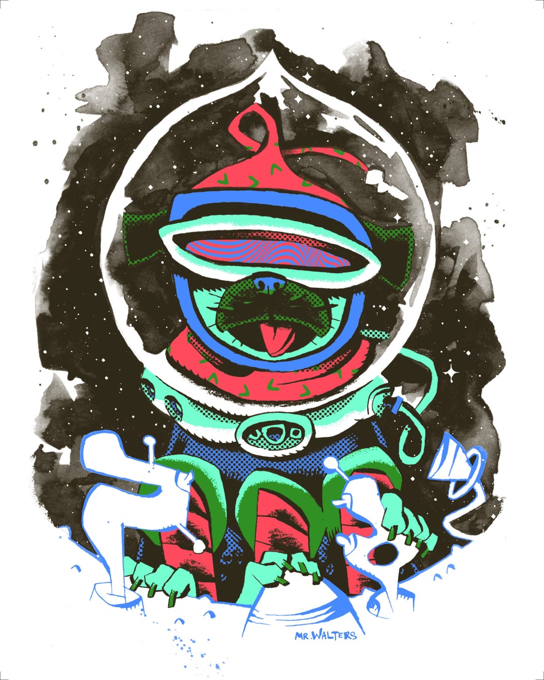 Alien Pug – Art Print - Etsy