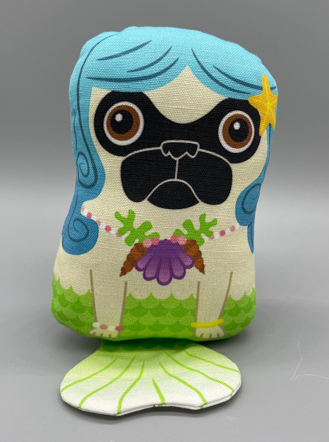 Small Fawn Pug Mermaid Plush Toy - Etsy