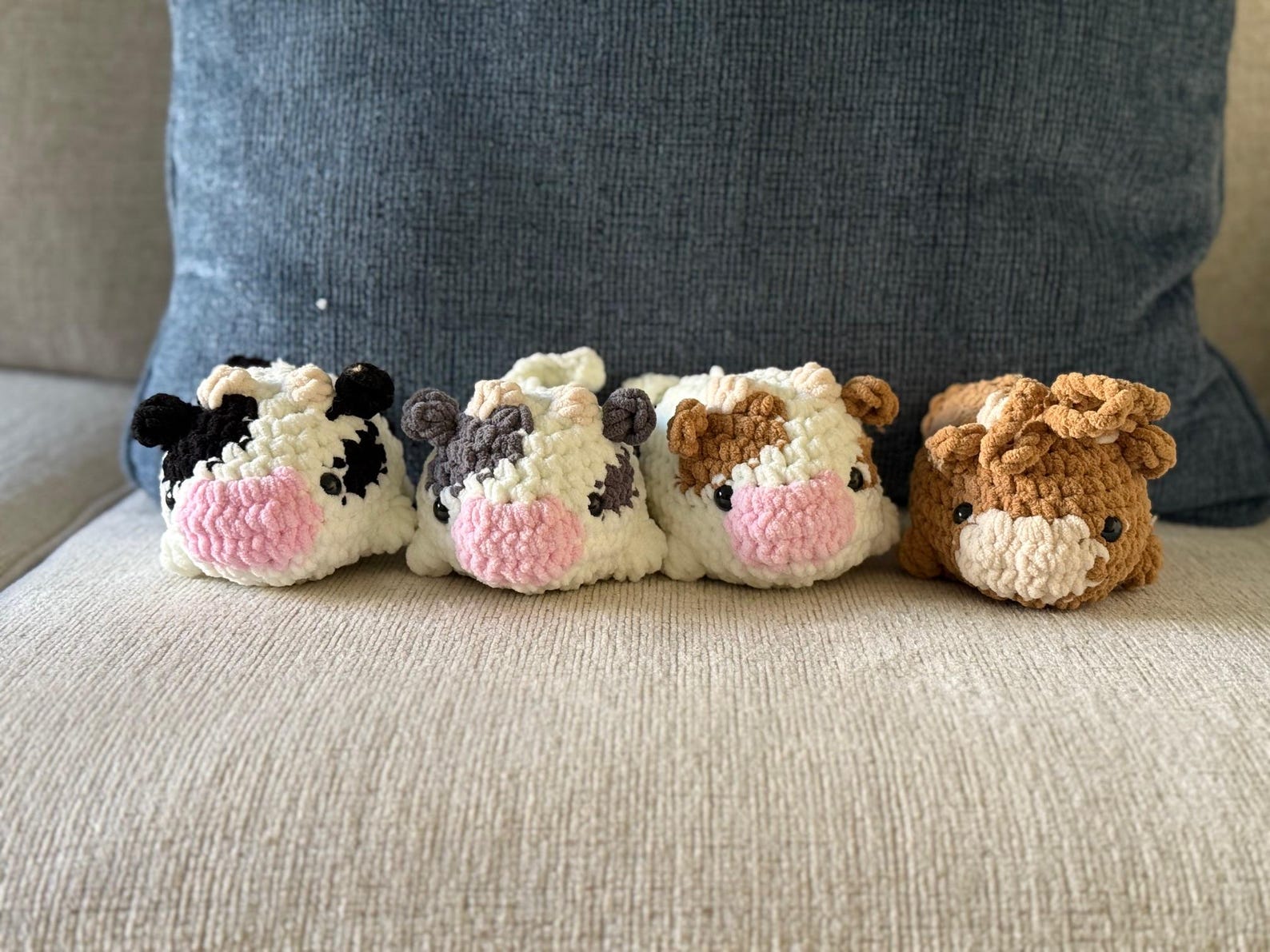Crochet Mini Cow Plushie - Etsy