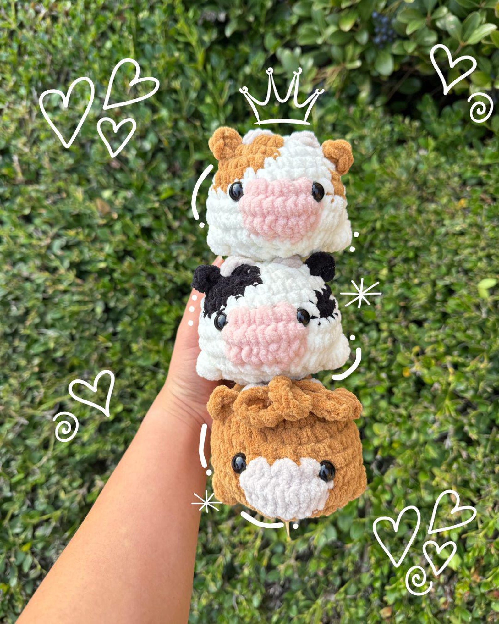 Crochet Mini Cow Plushie - Etsy