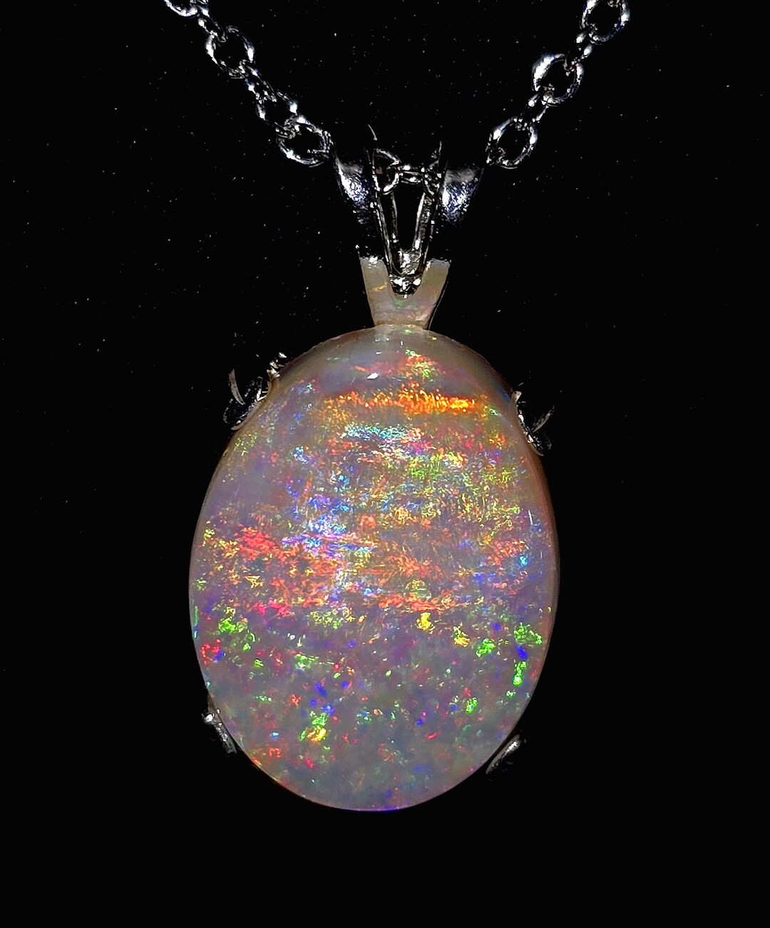 Coober Pedy Sterling Silver Opal Pendant - Etsy