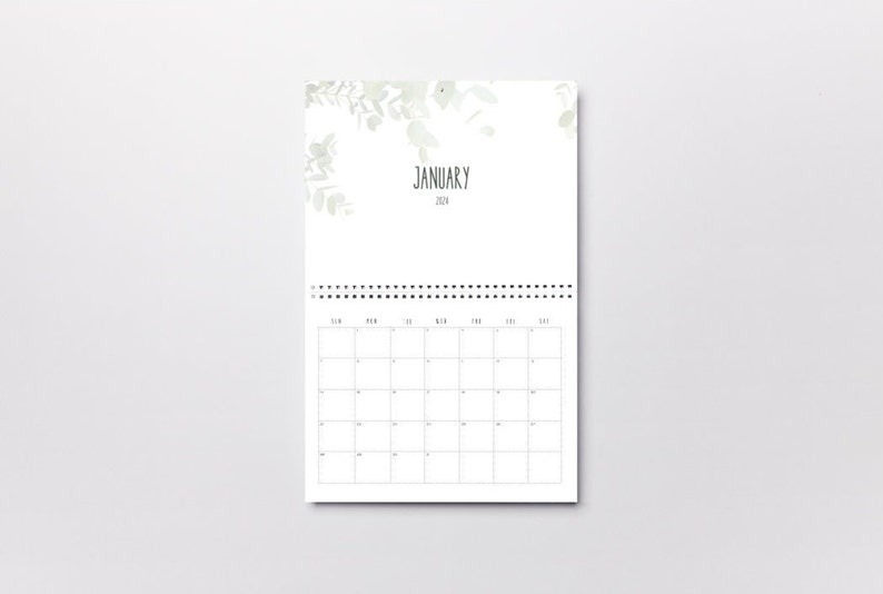 2024 Eucalyptus Wall Calendar Template - Etsy