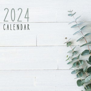 2024 Eucalyptus Wall Calendar Template - Etsy