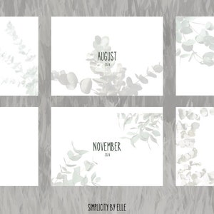 2024 Eucalyptus Wall Calendar Template - Etsy