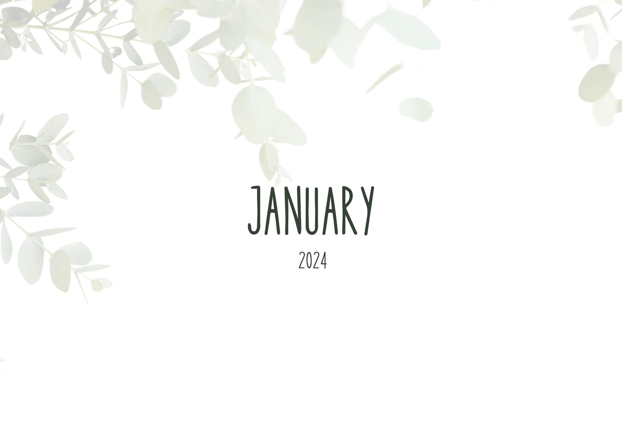2024 Eucalyptus Wall Calendar Template - Etsy