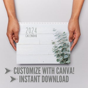 2024 Eucalyptus Wall Calendar Template - Etsy