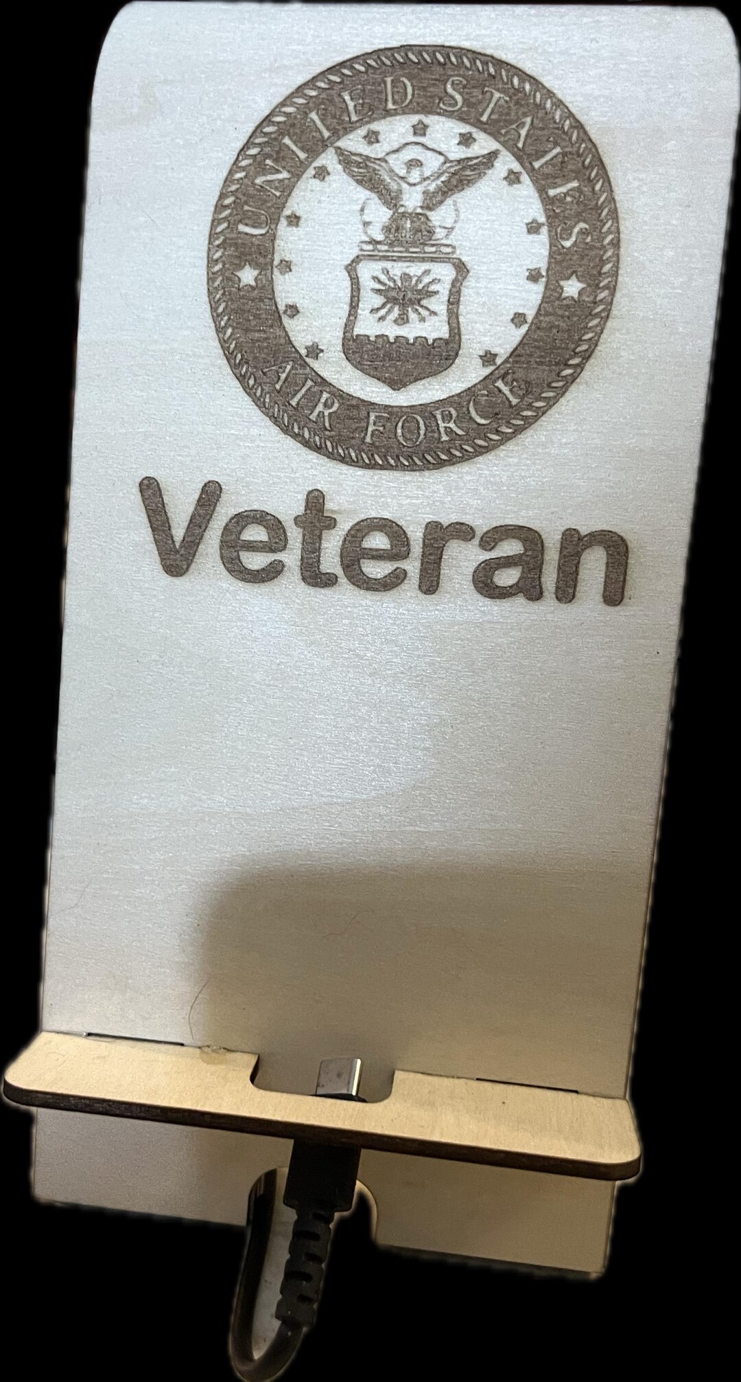 MILITARY VETERAN PHONE Docking Station Patriotic Stand for Cell Phone ...