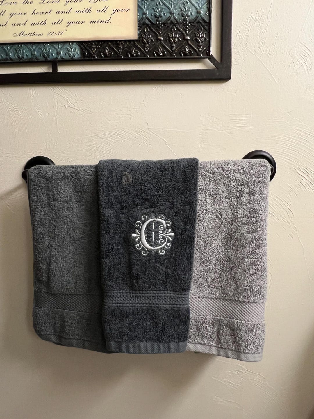 CUSTOM MONOGRAM HAND Towels! High Quality Embroidery Design on Very ...