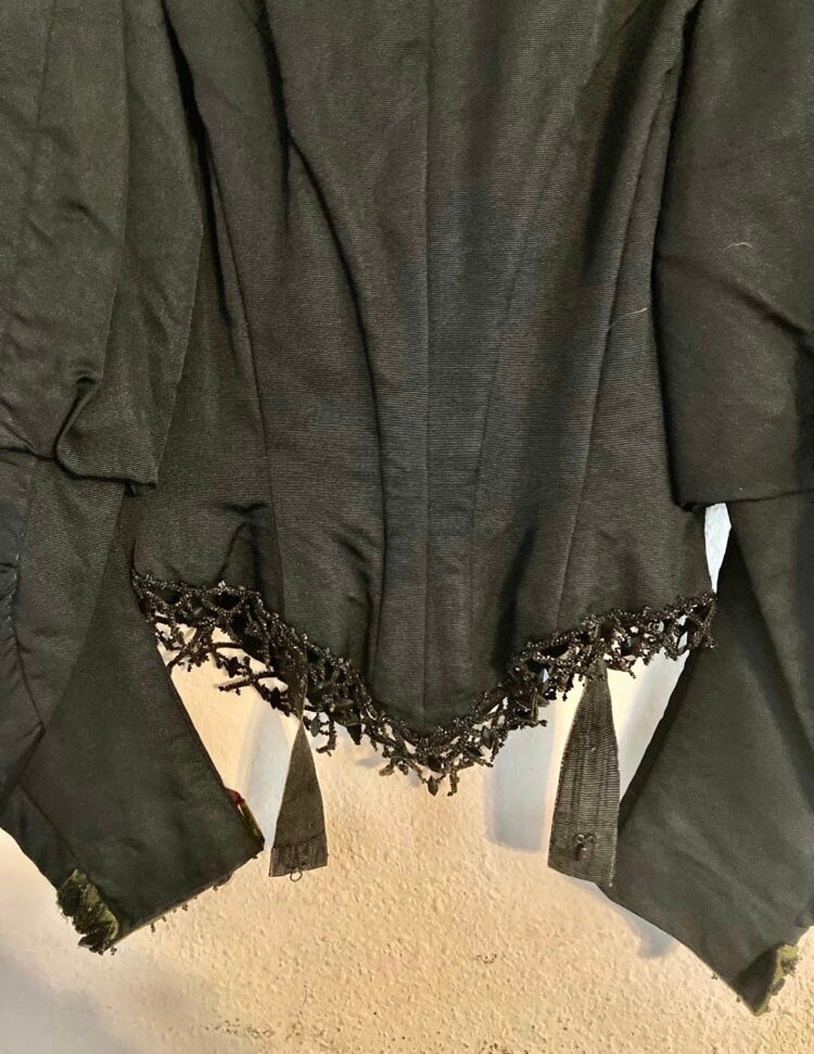 Antique Victorian 1900s Leg O Mutton Black Green Bodice - Etsy