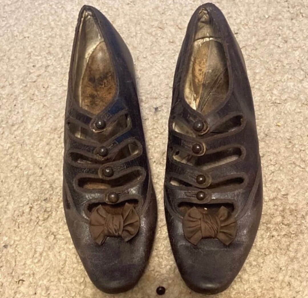 Victorian Antique 1880s Fashion Brown Leather Ladies Shoes - Etsy