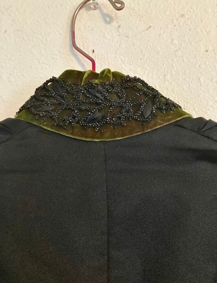 Antique Victorian 1900s Leg O Mutton Black Green Bodice - Etsy