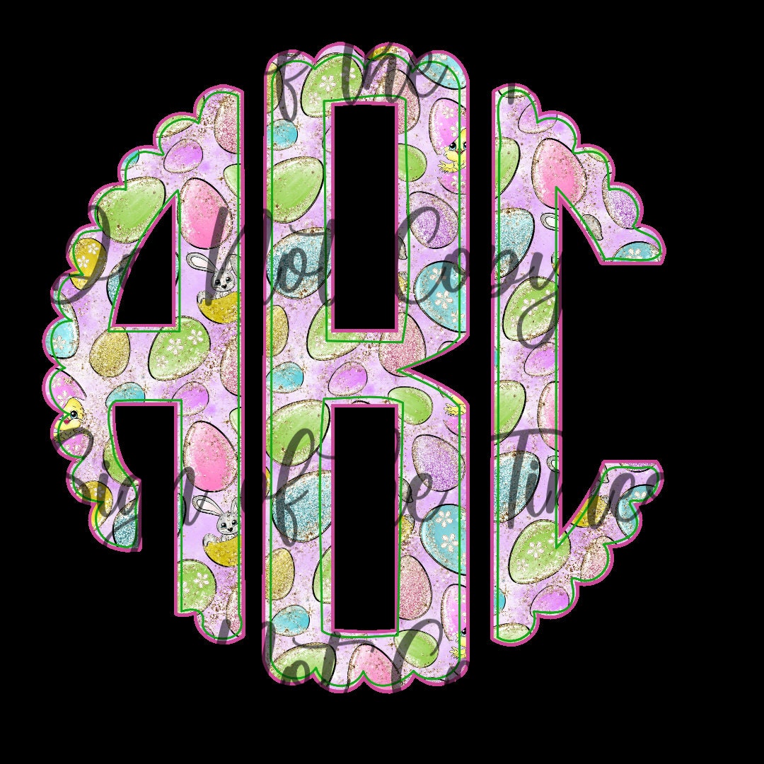 Ready to Press DTF Transfer Easter Egg Monogram 231118GD - Etsy