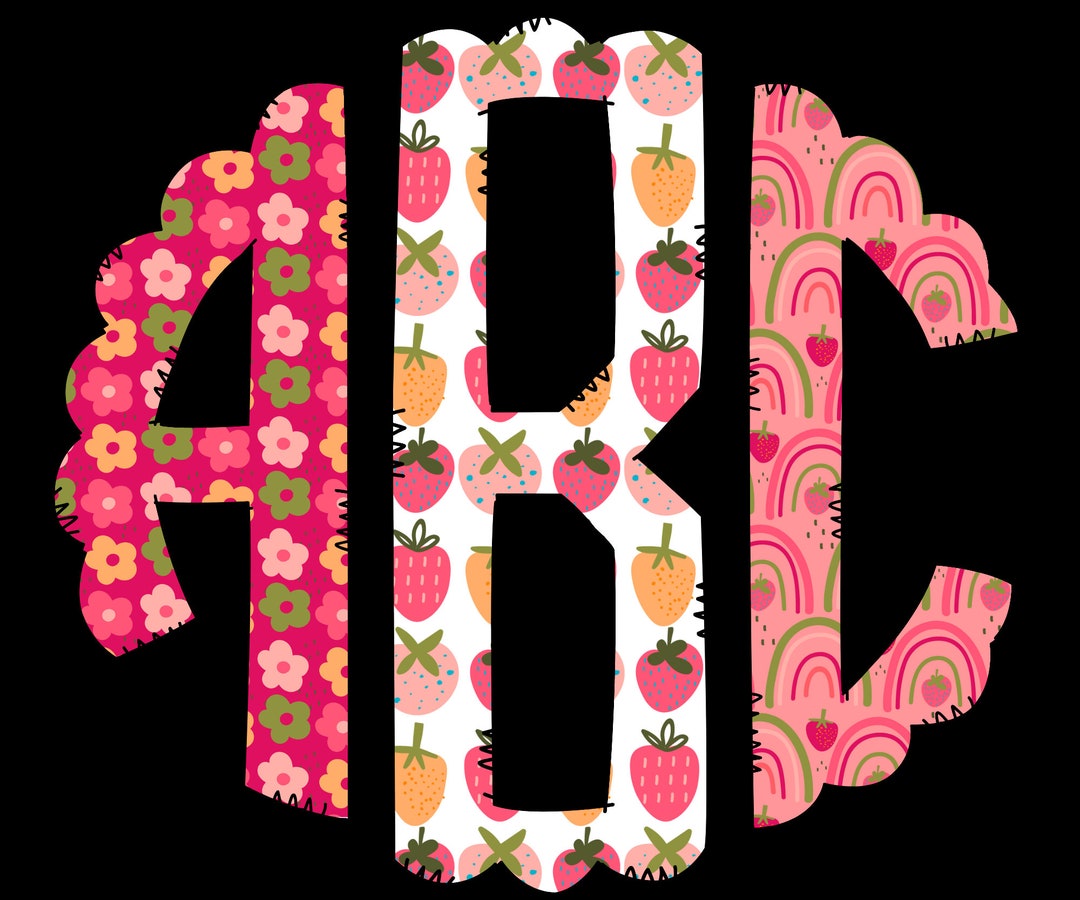 DTF Transfer Very Berry Monogram #050823D - Etsy