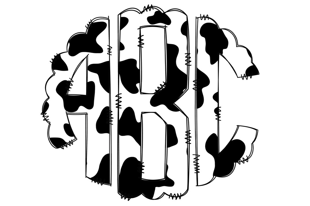 Ready to Press DTF Transfer Cow Print Monogram #2312 - Etsy