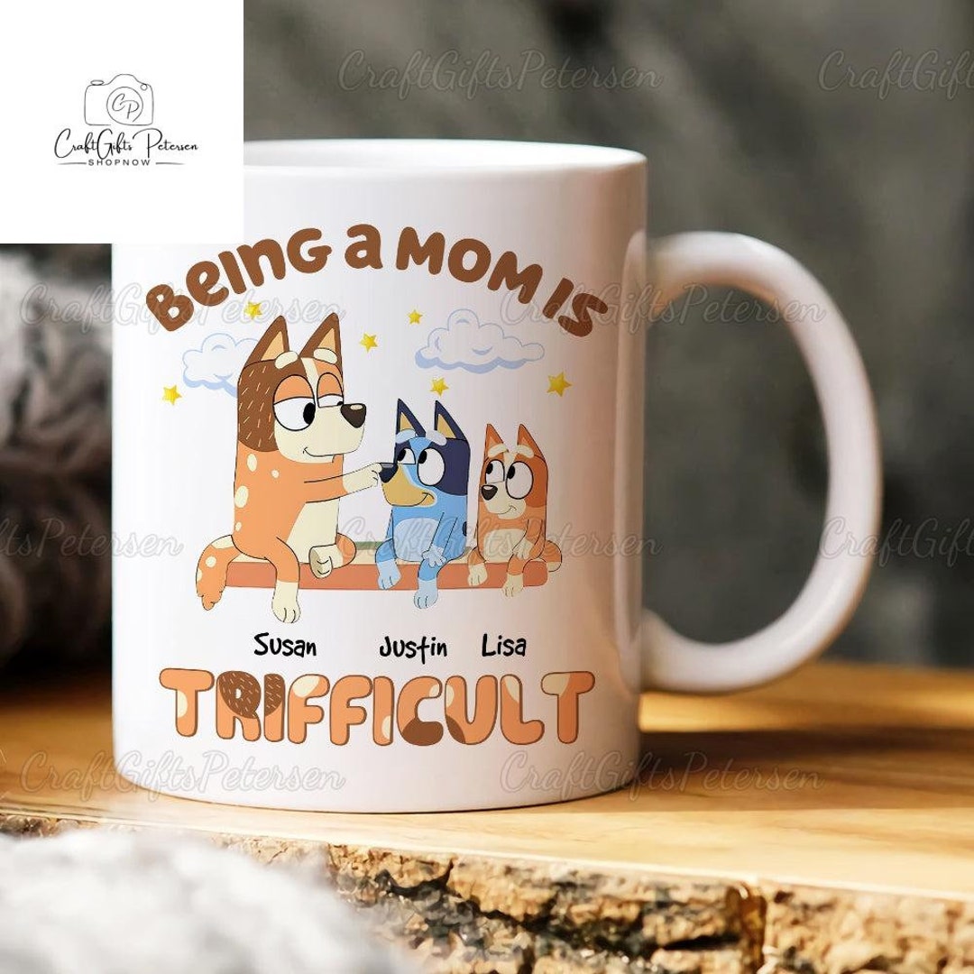 Bluey Family Mug, Personalized Bluey Mom Mug, Bluey Ceramic Mug, Bluey ...