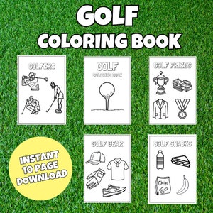 Golf Coloring Book Instant Download Printable - Etsy