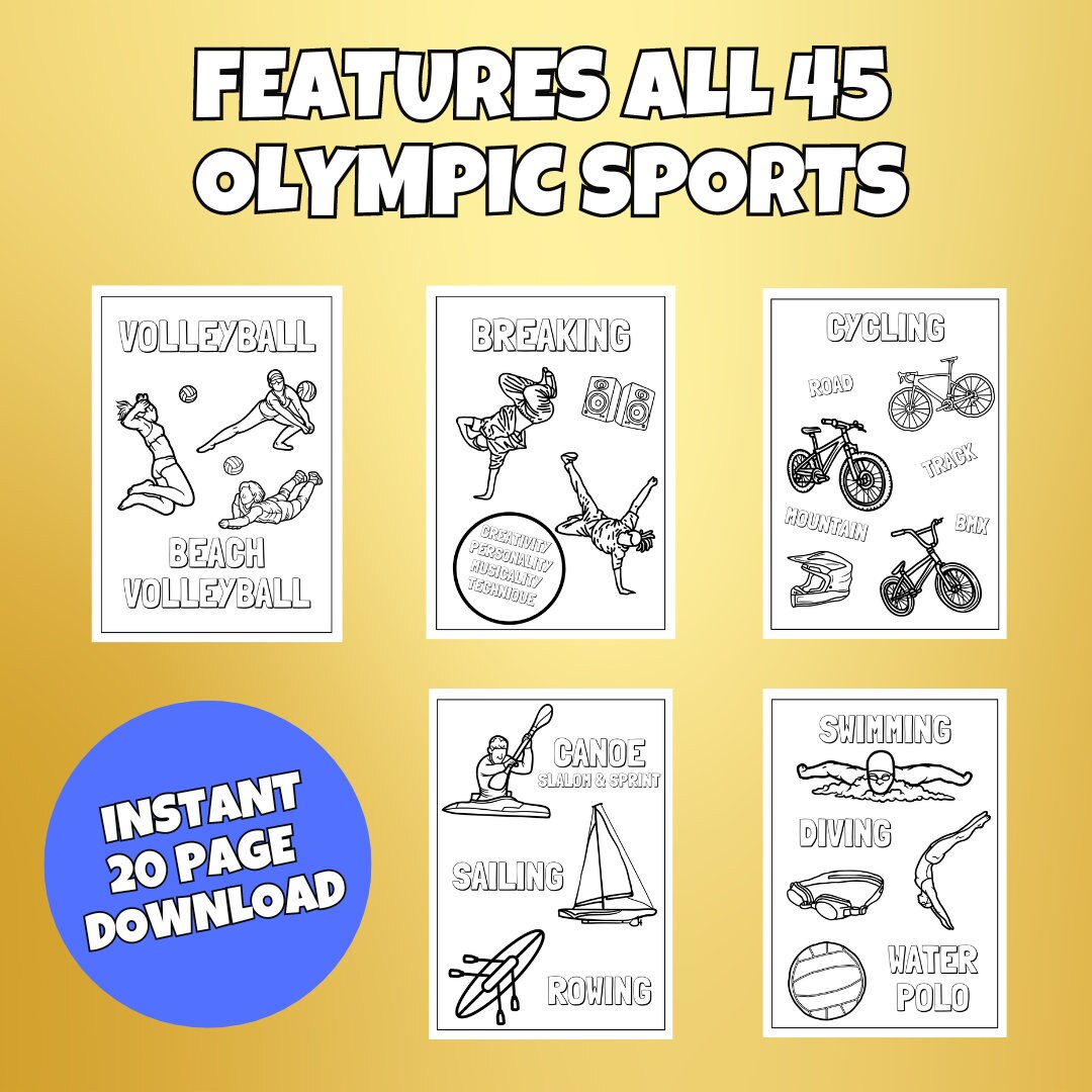 Summer Olympics Coloring Book Digital Download - Etsy