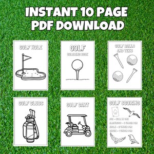 Golf Coloring Book Instant Download Printable - Etsy
