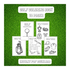 Golf Coloring Book Instant Download Printable - Etsy