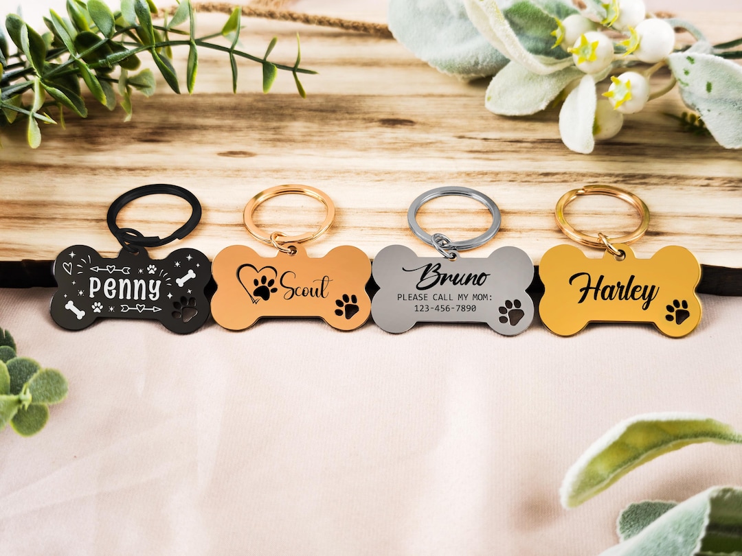 Personalized Dog Tag With Hollow Paw Print,customized Stainless Steel ...
