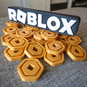 Robux With Roblox Sign Video Games Logo, 3d Printed, Roblox Gift Ideas ...