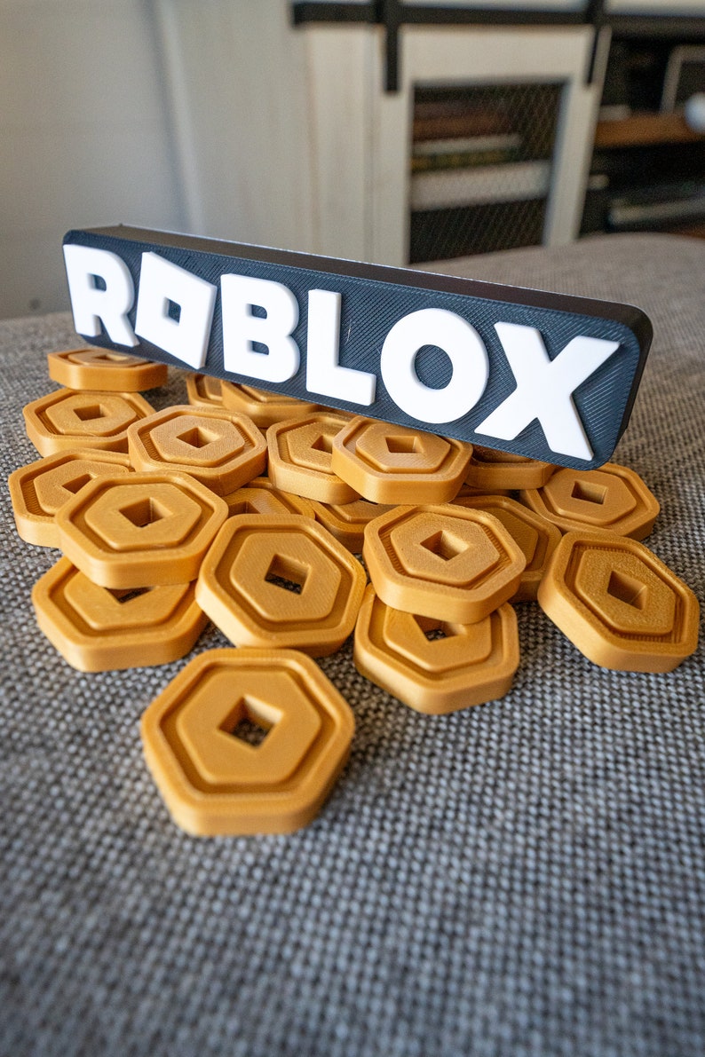 Robux With Roblox Sign Video Games Logo, 3d Printed, Roblox Gift Ideas ...