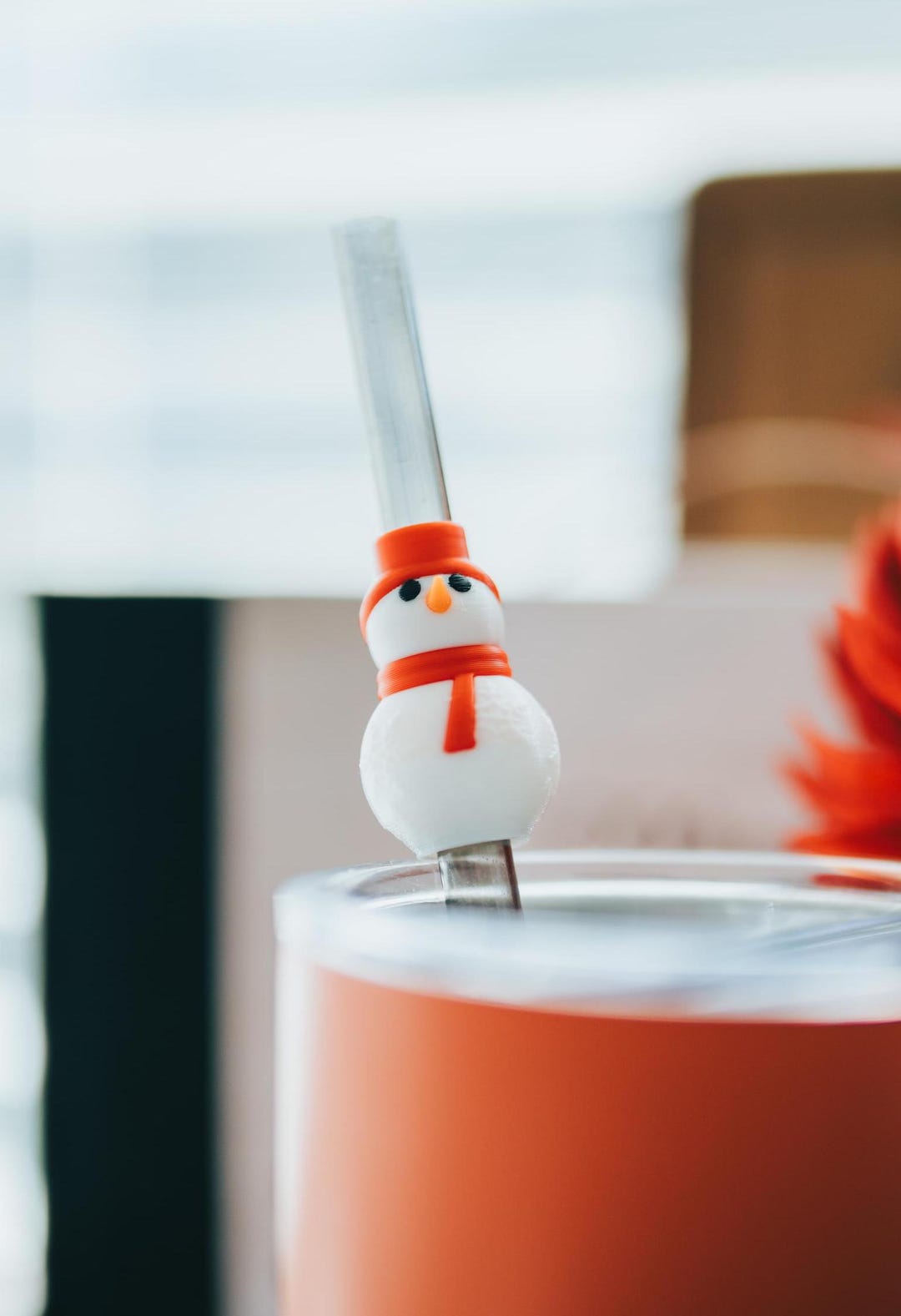 Lego Inspired Straw Topper - Christmas, Cute Snowman, Stanley Cup ...
