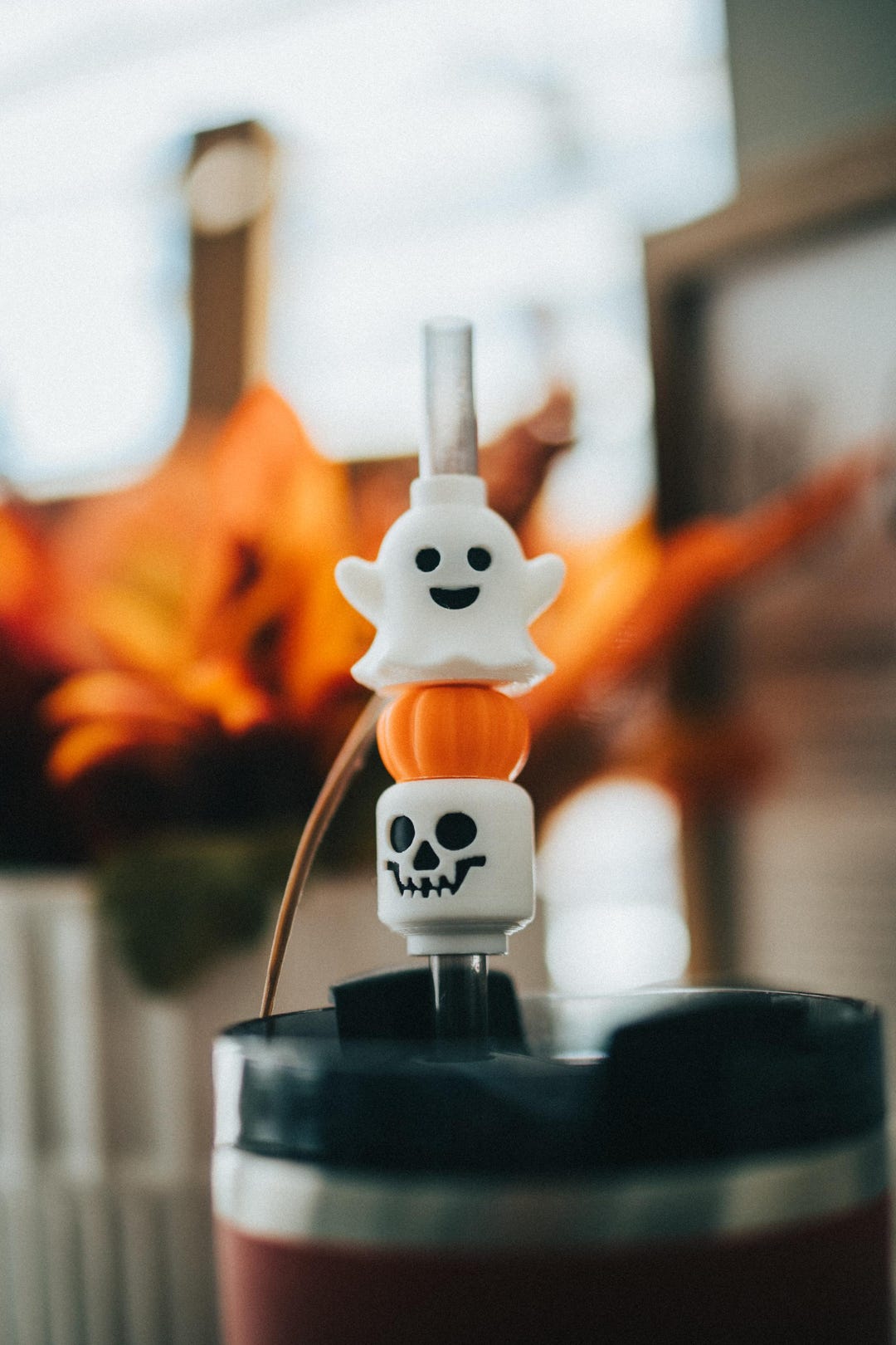 Lego Inspired Straw Topper - Halloween, Cute Ghost, Pumpkin, Spooky ...