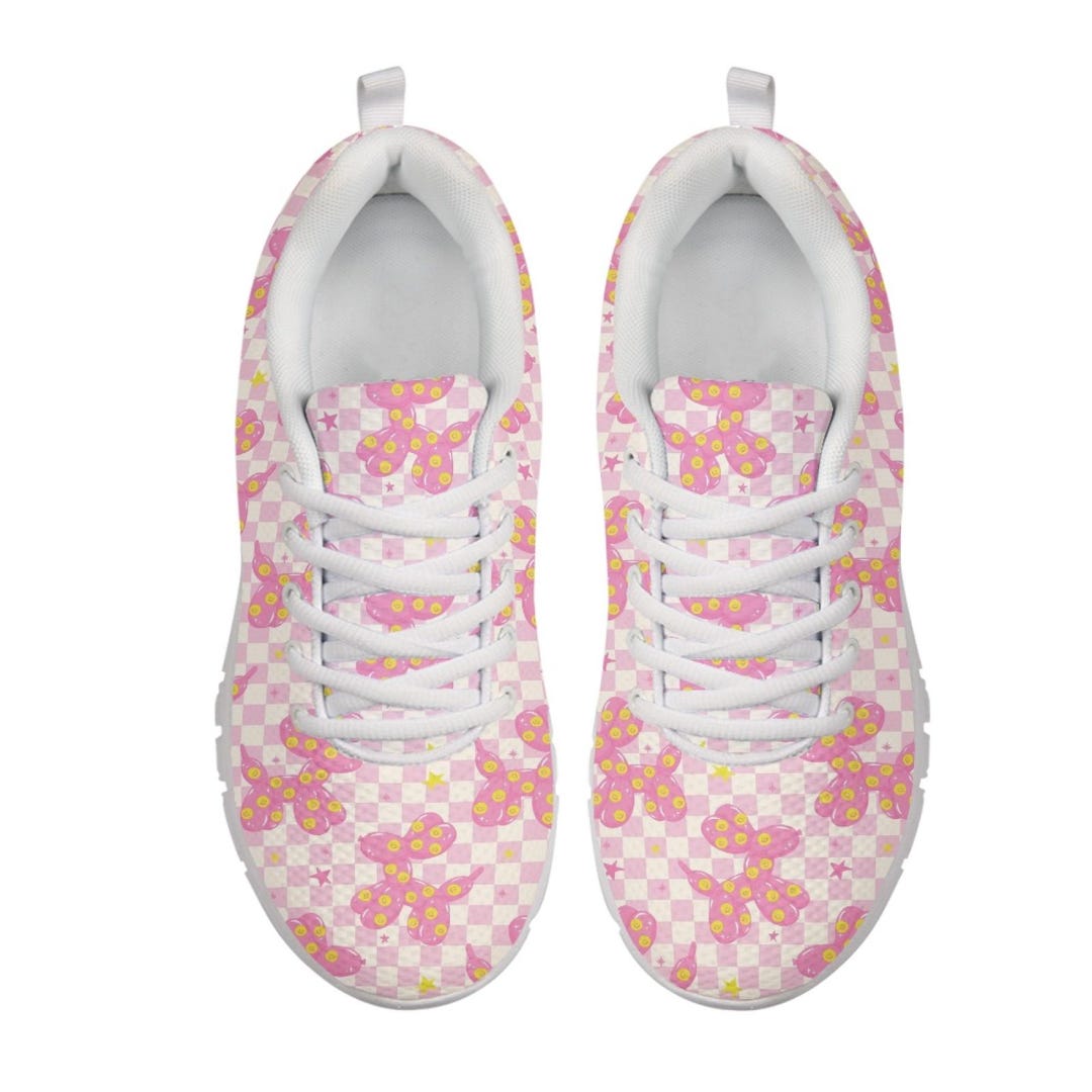 Pink Balloon Dog Sneakers - Cute Lightweight Walking Shoes With ...