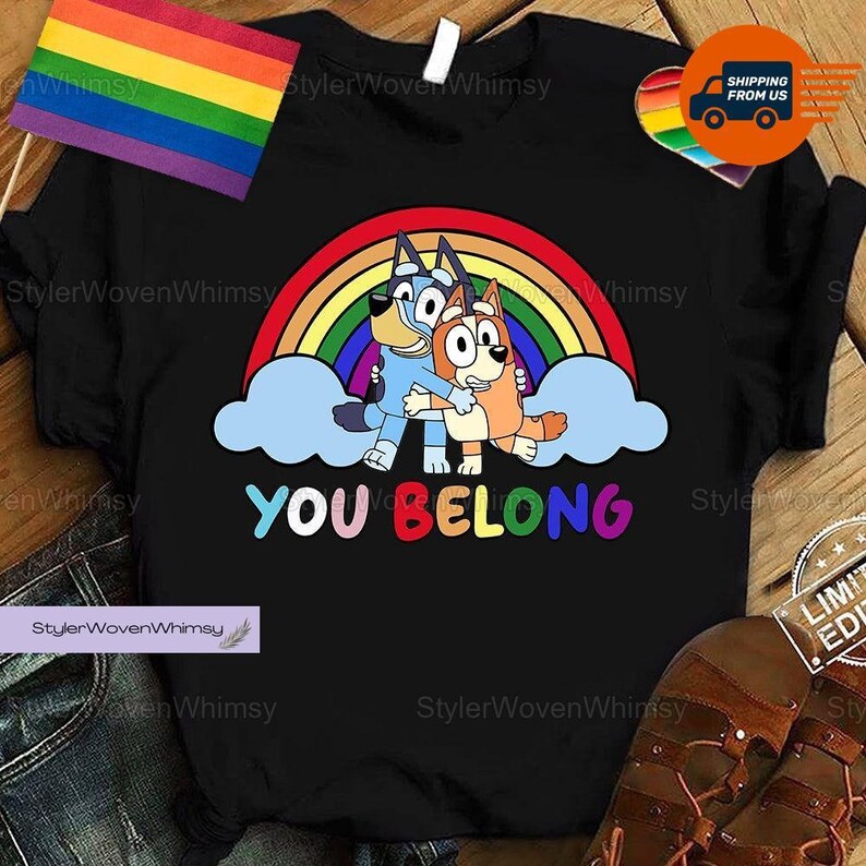 Bluey Dog Shirt, Bluey and Bingo Tshirts, Bluey Pride Unisex Shirt, Gay ...