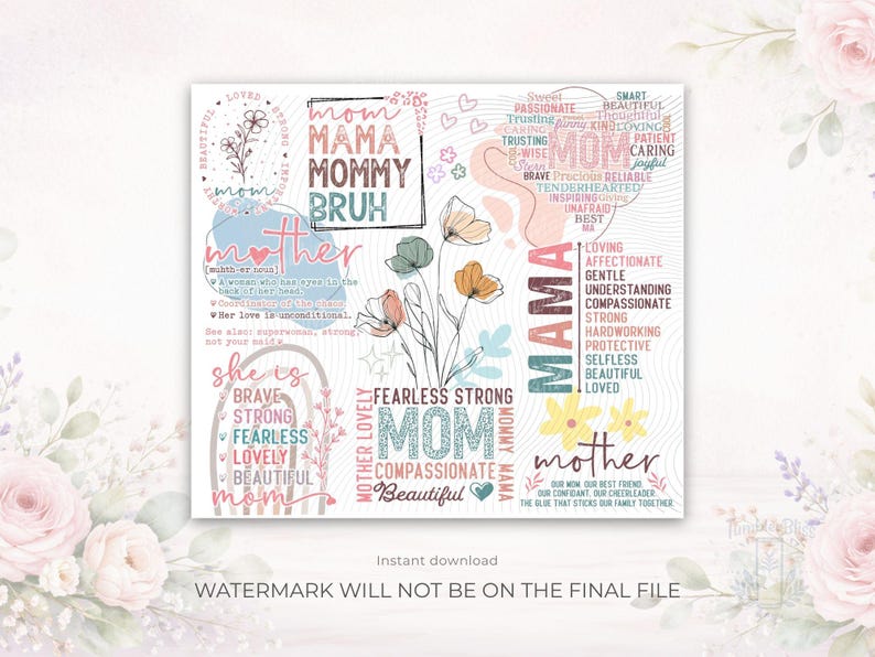Mom Life Tumbler Wrap PNG, Funny Mother Quotes, 20oz Skinny Sublimation ...