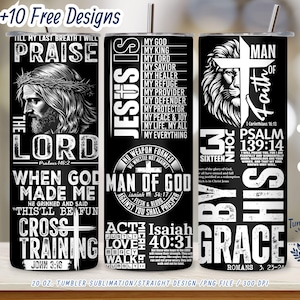 Christian Man of God Tumbler Wrap PNG: Bible Verse Faith Design ...