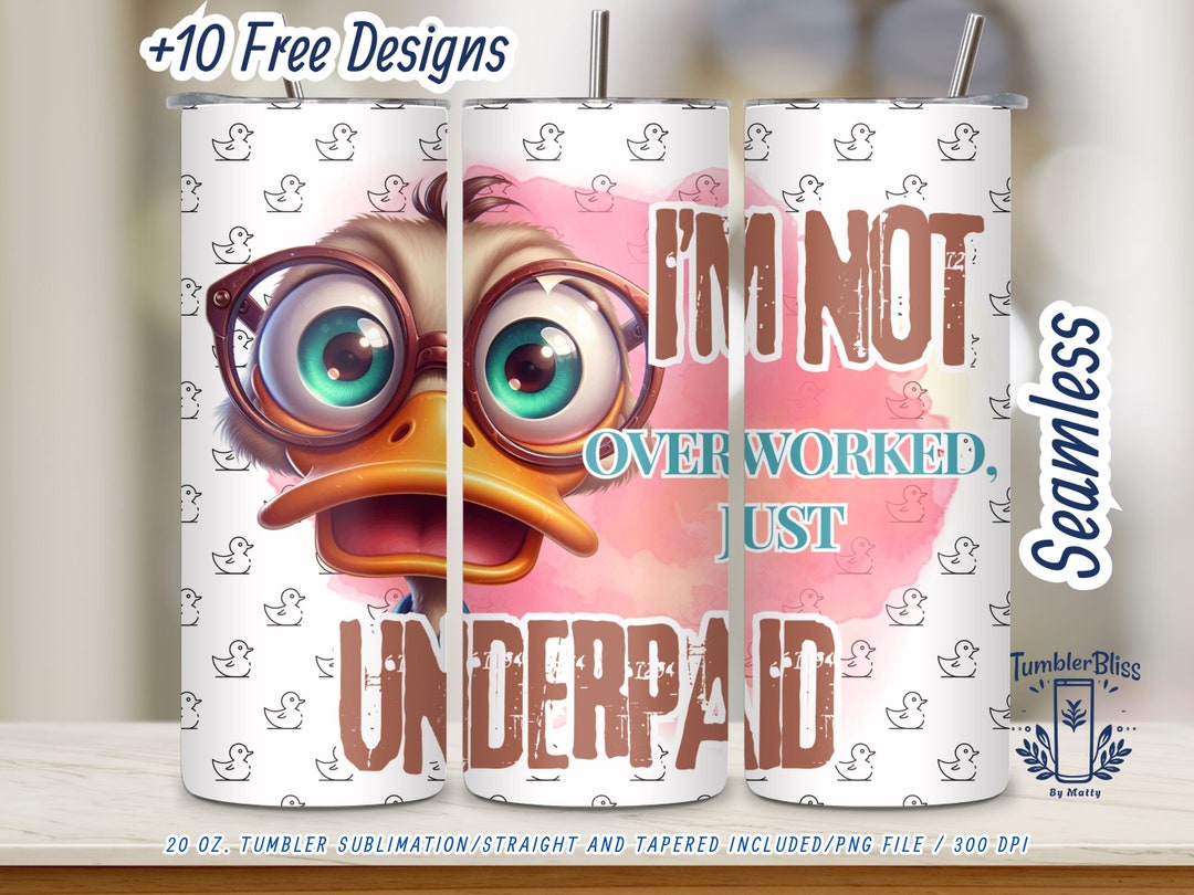 Funny Duck Tumbler Wrap PNG - 20 Oz Skinny Tumbler Wrap - Quirky Quote ...