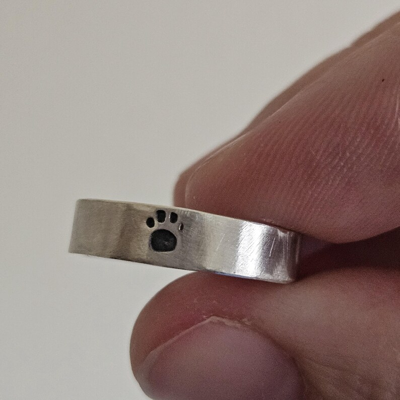 Silver Paw Print Ring - Etsy