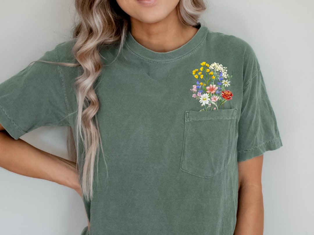 Wildflower Pocket Design. SVG PNG Digital Download - Etsy