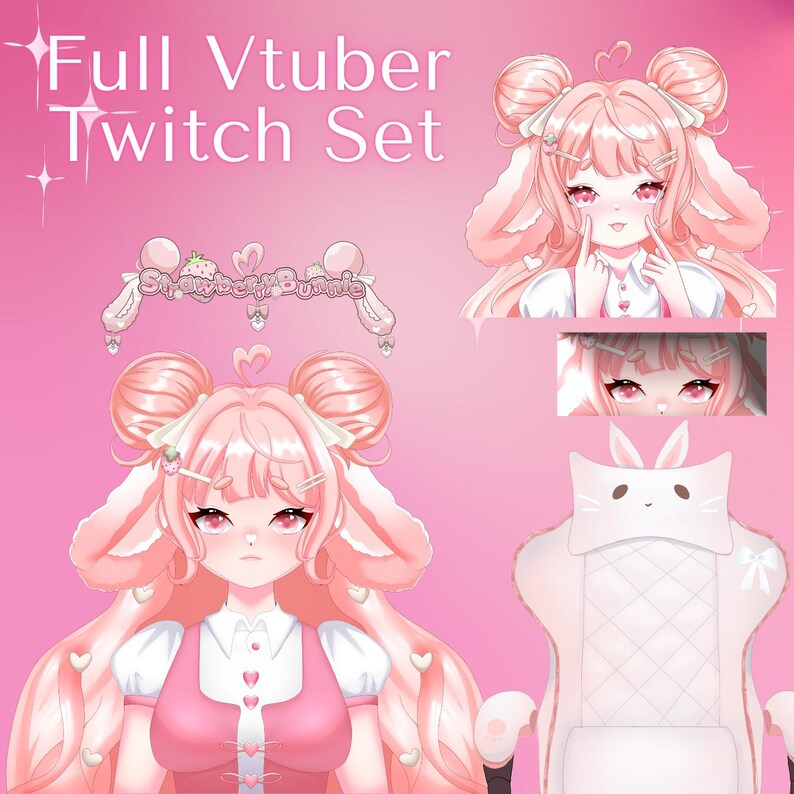 Full Vtubing Twitch Set | Vtuber | Banner | Pfp | Gaming Chair | Logo ...