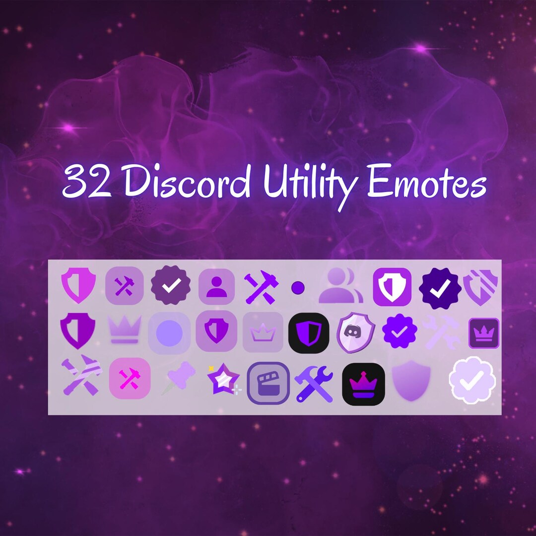 32 Purple Discord Utility Emotes | Discord | Discord Emotes | Purple ...