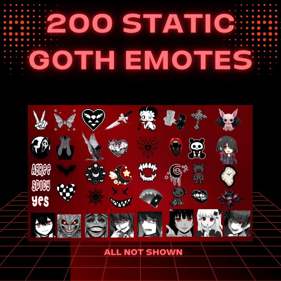 200 Static Goth Emotes | Discord | Twitch | Youtube | Goth | Gothic ...