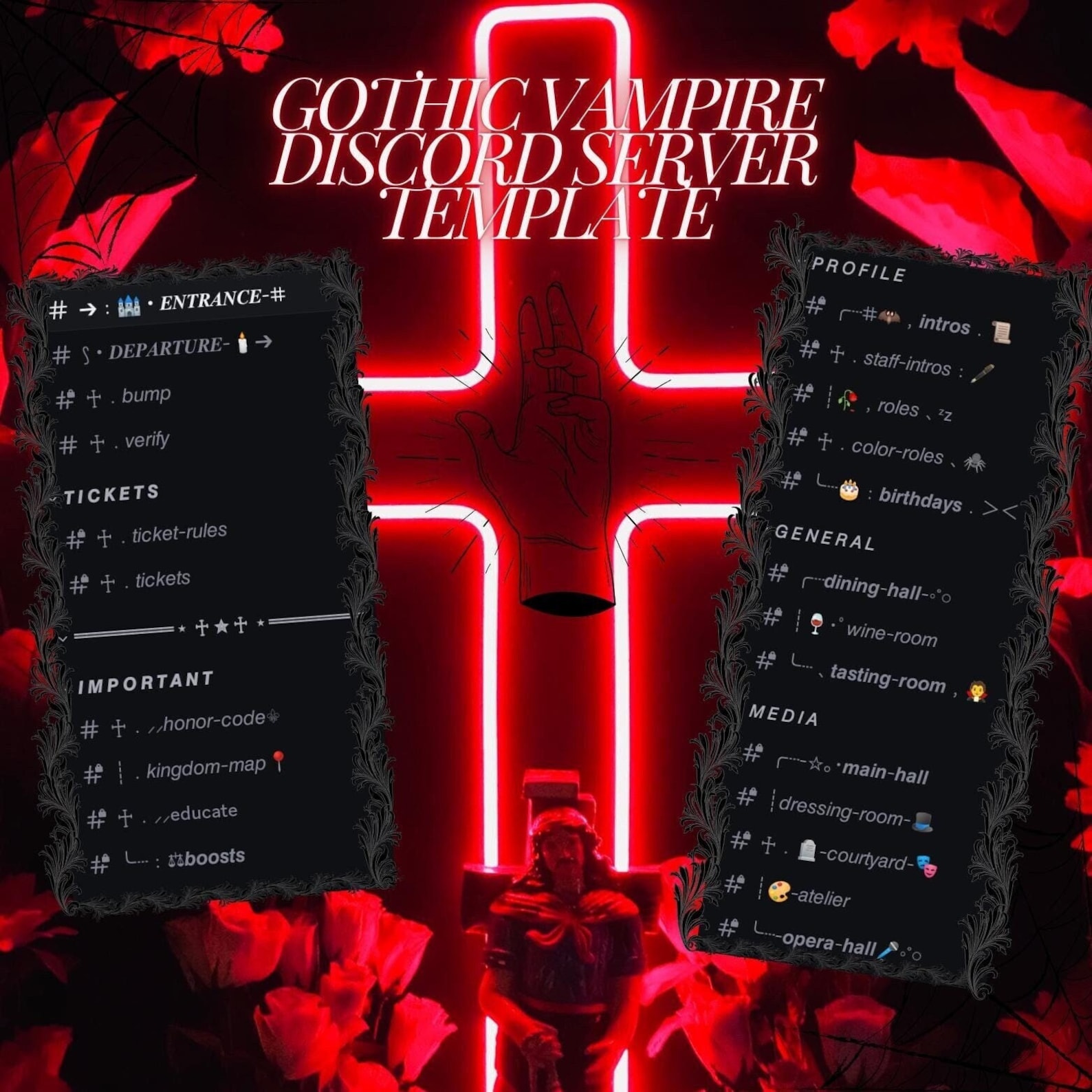 Gothic Vampire Discord Server Template | Twitch | Discord | Youtube - Etsy