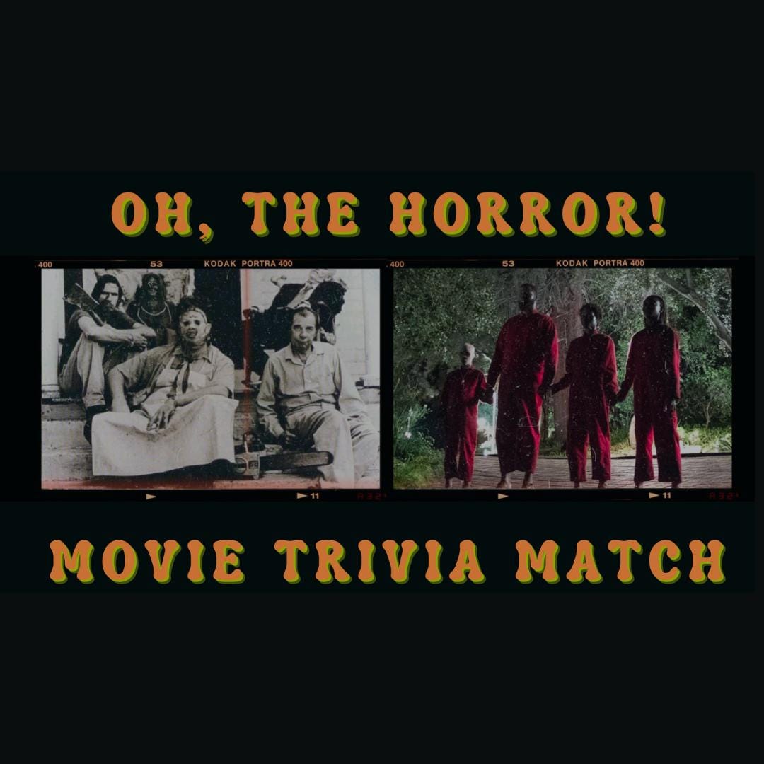 Oh, the Horror! Digital Movie Trivia Match | Horror Film Trivia - Etsy