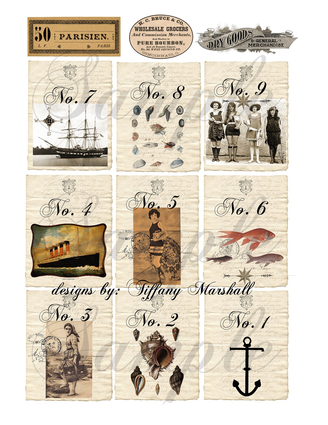 Headed to the Beach Set of 2 Collage Sheet--instant Download Collage ...