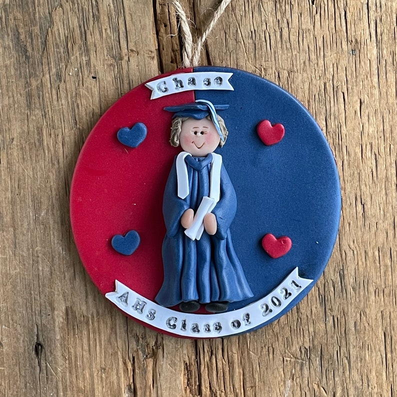 1 Person Graduate Clay Graduation Ornament Gift - Etsy