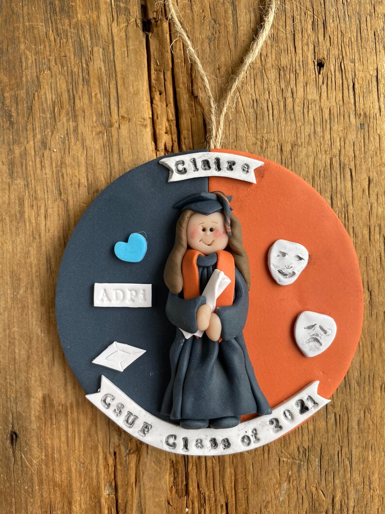 1 Person Graduate Clay Graduation Ornament Gift - Etsy