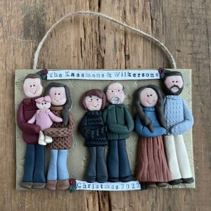 Large Custom Personalized Clay Family Portrait Ornament -7 or More ...