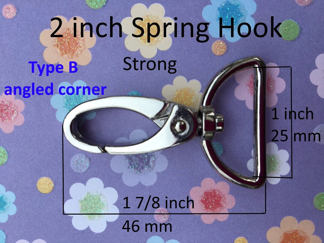 Swivel Spring Hooks - 2 Inch Long / 1 Inch Webbing Capable - in Nickel ...