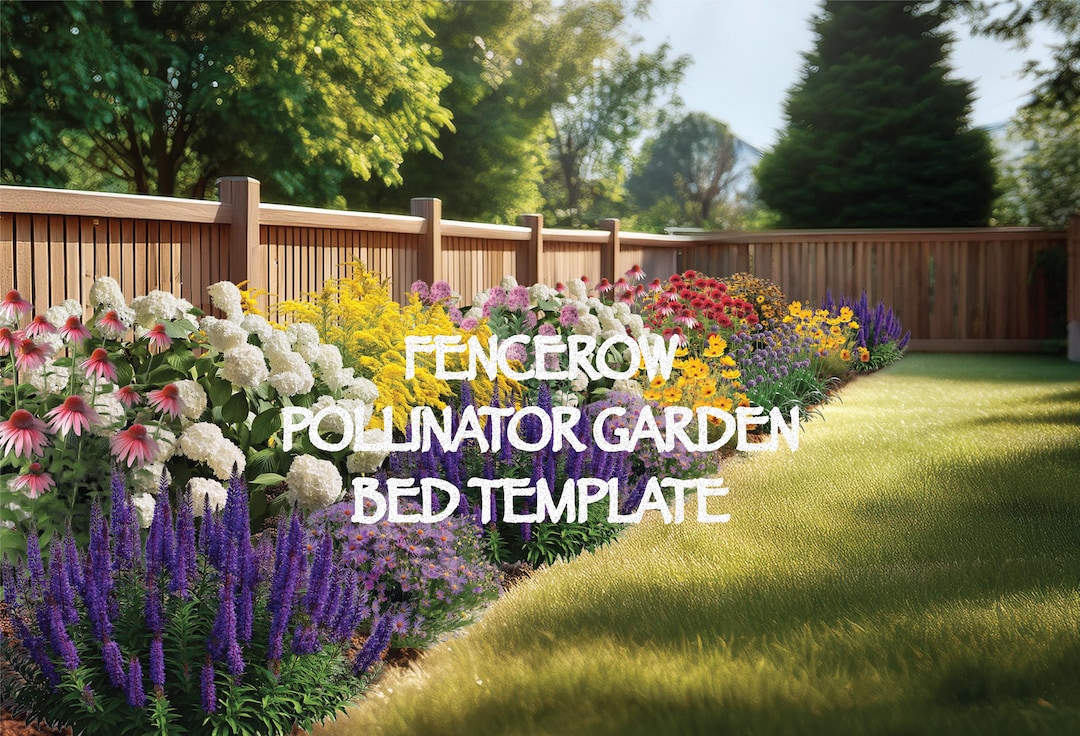 Fencerow Pollinator Garden Bed Template - Rectangle (2m X 8m - Drawn to ...