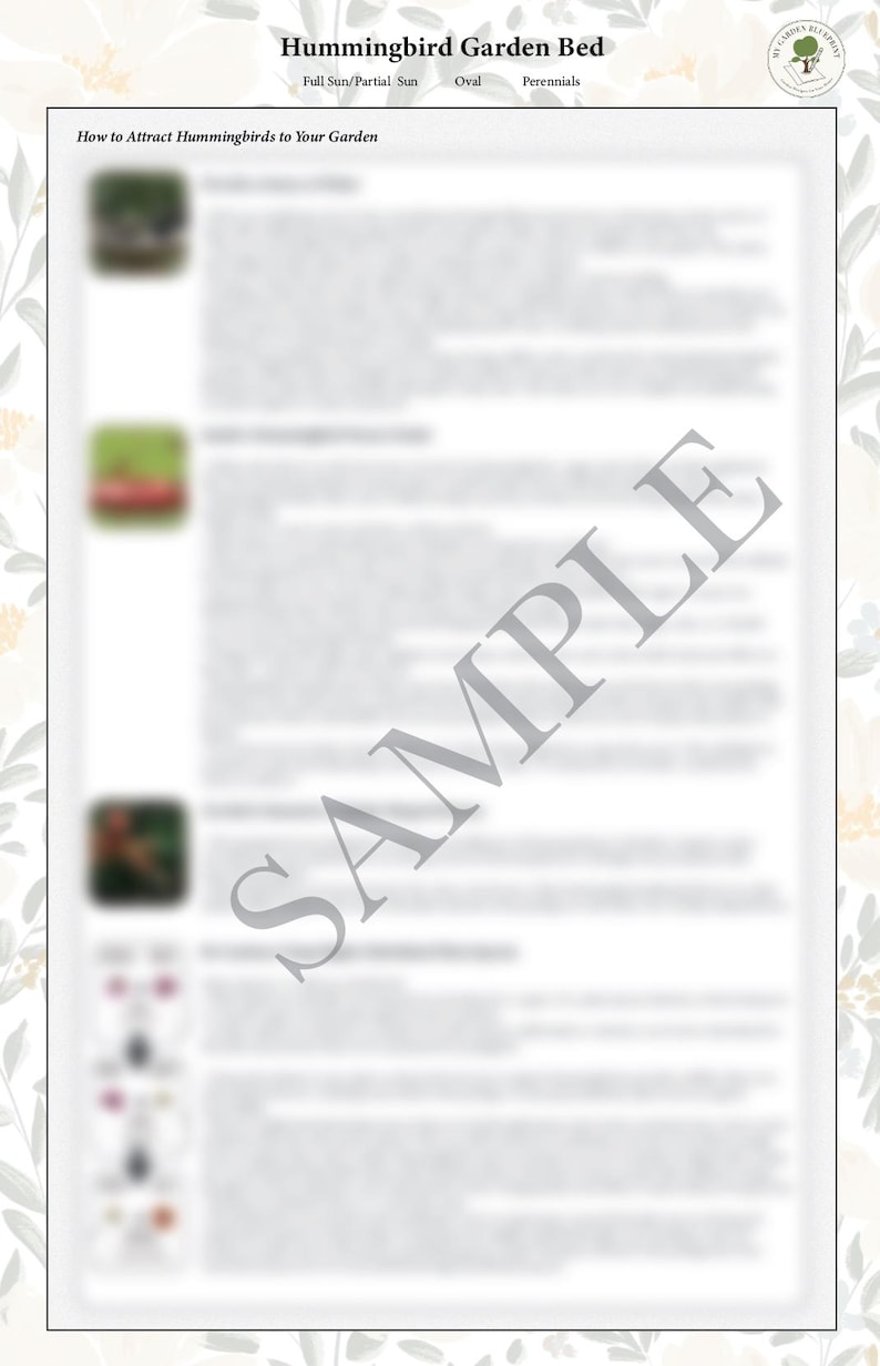 Hummingbird Garden Bed Template - Oval (4m X 2.5m - Drawn to Scale ...