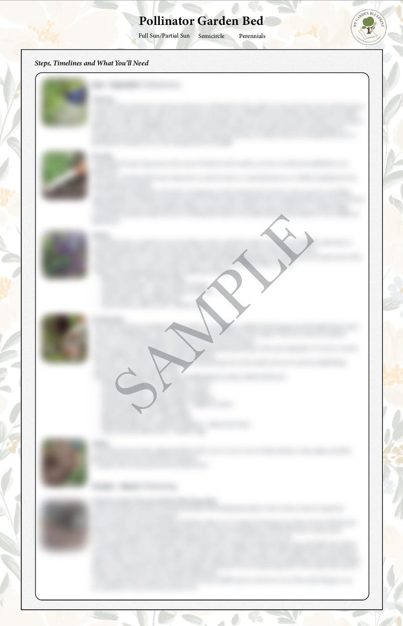 Pollinator Garden Bed Template - Semicircle (8m X 3m - Drawn to Scale ...